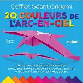 Coffret géant origami : 20 couleurs de l'arc-en-ciel